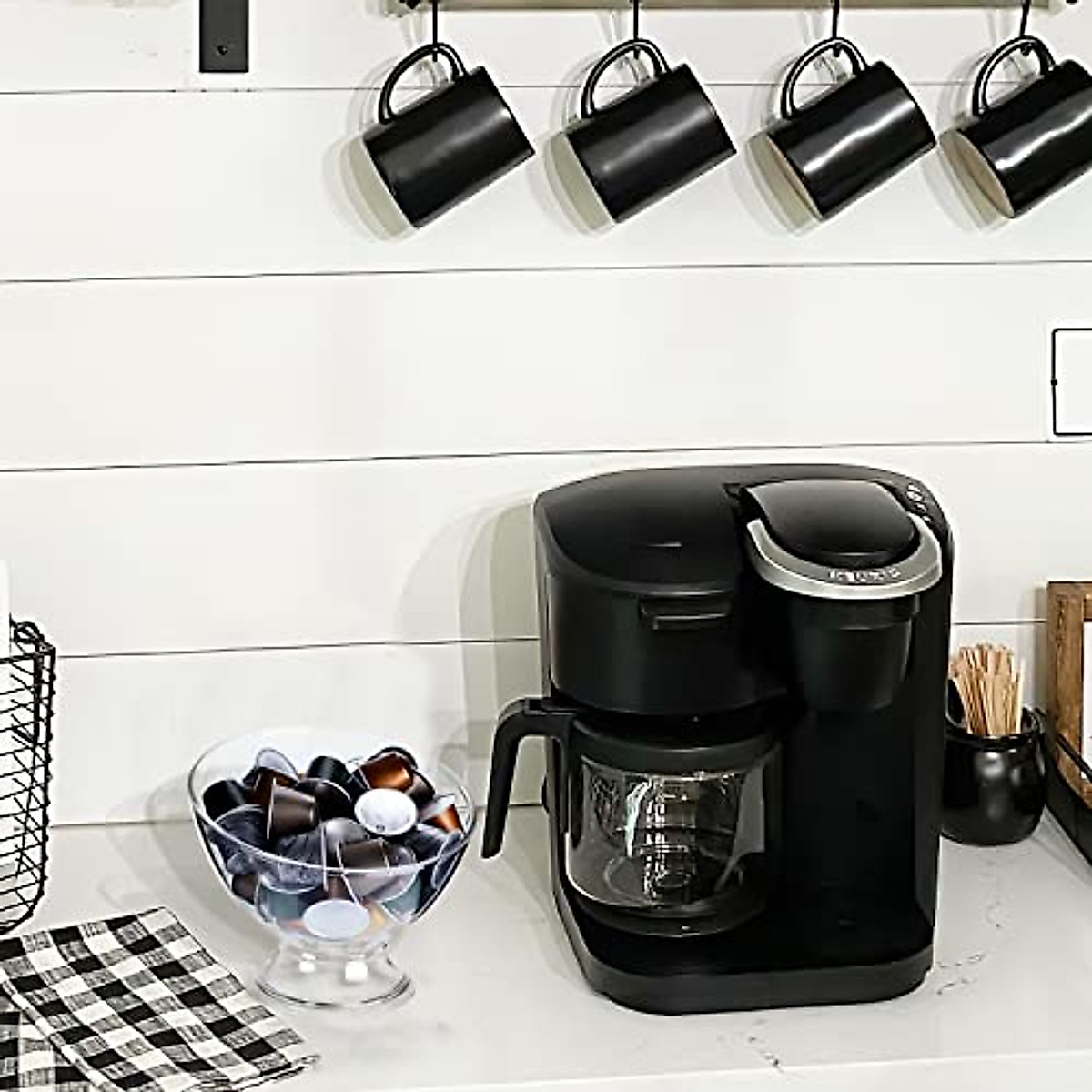 MOLFUJ Coffee Pod Holder, Clear K Cup Holder Plastic, Espresso Coffee Pod Holders for Counter Small, Coffee Pod Storage for K Cups, Capsule Organizer Creamer Holder for Coffee Bar