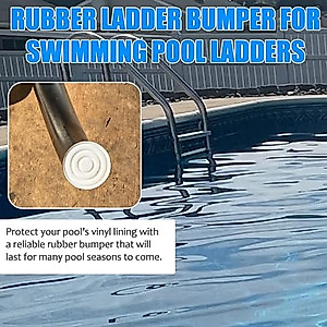 TonGass (4-Pack, White) Outside Pool Ladder Bumpers for Inground Pool - Pool Ladder Rubber End Caps Fit 1.9" Standard Swimming Pool Ladder Tubing Bumper Caps for Inground Pool Ladder Step End Caps