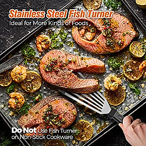 Silicone Spatula, Forc 3 Pack 600°F Heat Resistant BPA Free Nonstick Cookware Dishwasher Safe Flexible Sturdy Nonporous Spatula Set, Rubber Spatula for Flipping Eggs, Steak, Burgers, Crepes,Black