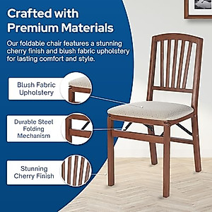 Stakmore Slat Back Folding Chair Finish, Set of 2, Cherry