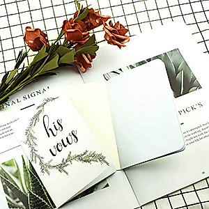 AOODOOM Wedding Vow Books, His and Her Vow Books, Exquisite Wedding Vow Books, Wedding Keepsake, Gift for Wedding, Set of 2, White,