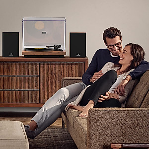 ANGELS HORN Vinyl Record Player, Hi-Fi System Bluetooth Turntable Players with Stereo Bookshelf Speakers, Built-in Phono Preamp, Belt Drive 2-Speed, Adjustable Counterweight, AT-3600L