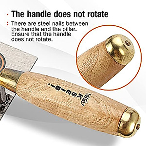 KSEIBI 281350 Narrow Bucket Brick Trowel Wooden Handle Square Tip Bricklaying Trowel (7Inch)