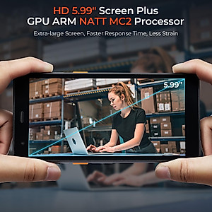 MUNBYN PDA, Android Barcode Scanner with Full Screen, Andriod 12 Scanner, 5G PDA, Equipped with SE4710 Zebra Scanner Engine, 5.99" Mobile Computer Handheld 4+64GB, BT/Wi-Fi Inventory Scanner