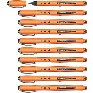 Stabilo Bionic Worker Rollerball Pen Soft Grip Medium 0.8mm Tip 0.6mm Line Black Ref 2018-46 [Pack of 10]