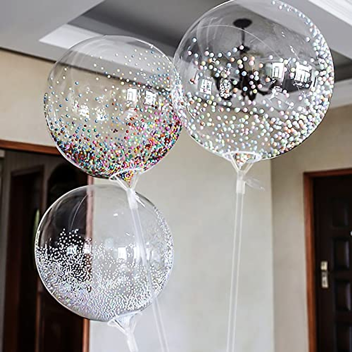 50 Pieces Balloon Sticks With Cups for Bobo Balloons 16" Balloon Holders for Big Latex Stuffing Clear Balloons and Foil Balloons Decorations