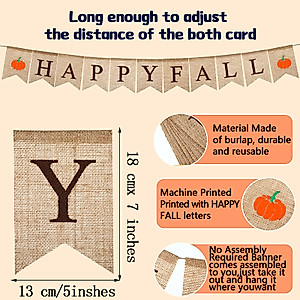 Fall Burlap Banner with 3 Pieces Fall Pom Pom Garland Wool Felt Ball Garland Thanksgiving Decoration for Harvest Time Autumn Theme Party Thanksgiving Supplies