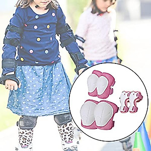 Colcolo Kids Pads Protective Adjustable for Skateboarding Rollerblading Boys Girls Child Children, Pink