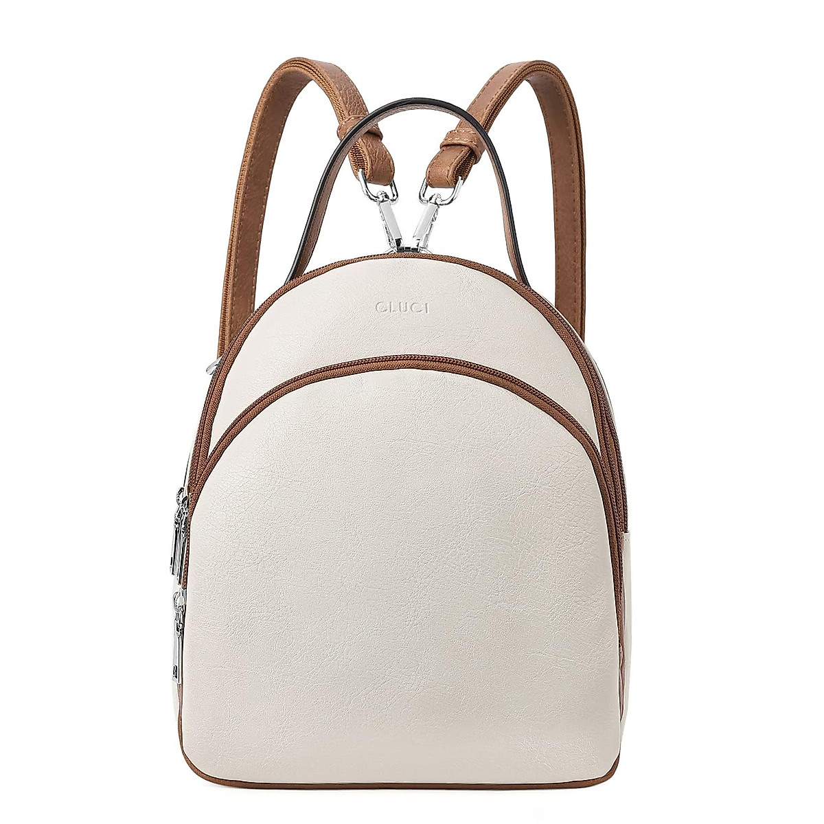 CLUCI Small Backpack for Women Leather Backpack Travel Backpack Purse Lady Fashion Mini Bookbag Convertible Handbags