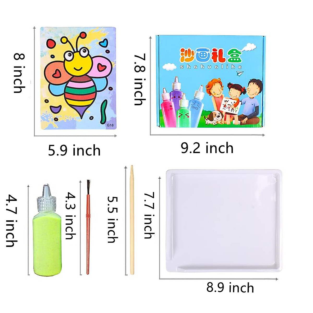 ANXUS Sand Painting Kit for Kids, Complete Sand Painting Tool, 12 Colored Sand Paintings with 24 Sand Paintings, Brush, Wooden Pen, Sand Table, DIY Sand Art. Children's Favorite Gifts