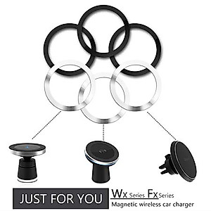 WYNK Magnetic Wireless Charger Metal Rings with 3M Sticker 4 PCS Compatible for Magsafe Charger,Compatible with iPhone 12/13 Mini/Pro/Pro Max and Samsung Galaxy(2 Black + 2 Silver)