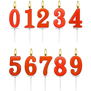 10 Count Number Candles Birthday, Cake Candles Colourful Birthday Cake Candles for Kids Adults, Number 0-9 Cake Topper Decoration for Birthday Wedding Anniversary Party Celebration