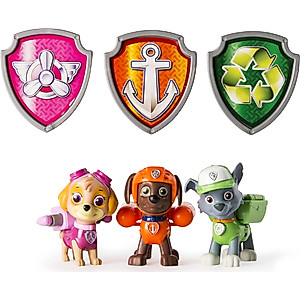 Paw Patrol Action Pack Pups Figure Set, 3pk, Skye, Zuma, Rocky, Multicolor