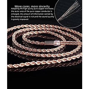 KBEAR 2pin IEM Cable with Mic 4-Core Pure Copper HiFi Earphone Wired Detachable Upgrade Cable with 3.5mm Plug for ES4 ZST ZSN ZS3 ZSR C10 C04 CA4 AS10 ZS10 C12 C16 KS1 KS2 Robin