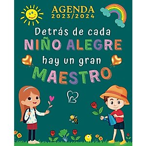 Agenda Maestro 2023 / 2024: Planificador y Organizador Profesor Personalizada | Regalo original para maestra y profesora | 2 páginas = 1 semana (Spanish Edition)