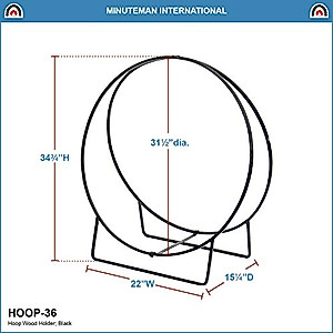 Minuteman International, 36-inch Hoop Log Fire Wood Holder, Black