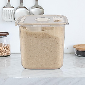 Nesmilers 22 Lbs Clear Airtight Rice Container, 1 Pack Grain Containers with Lids
