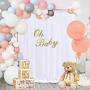White Backdrop Curtains Sheer Tulle Backdrop for Parties 5ftx7ft Baby Shower Background for Wedding Party Ceremony Photo Backdrop