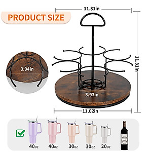 Water Bottle Organizer for Stanley 20 30 40oz Tumbler with Handle, Rotating Stanley Cup Organizer Holder, Bottle Kitchen Cabinet Organizer and Storage for Stanley Simple Modern Owala Yeti, Wine Rack