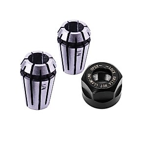 𝐋𝐮𝐨 𝐤𝐞 ER11 Spring Collet Nut Set - AAA Level High Precision ER11 1/4 Inch Collet Chuck + ER11 Clamping Nut for CNC Engraving Mechine/Lathe Milling Tool