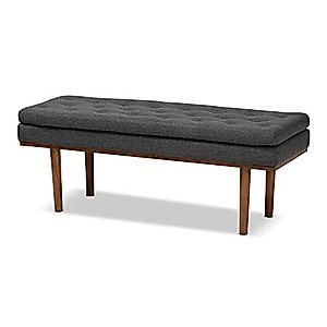 Baxton Studio Benches, One Size, Dark Grey/Walnut