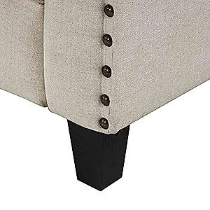 Tulib Symmetrical Sectional Sofa with Ottoman, L-Shaped Rivet Modern Upholstered Couch Set with Cushions, for Living Room, Beige