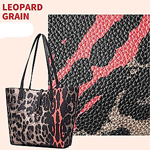 Cayla 2Pcs Tote Bag Handbags for Women PU Leather Shoulder Bag Leopard Print Purses Crossbody Bag Satchel Wallet Casual Bags-Black