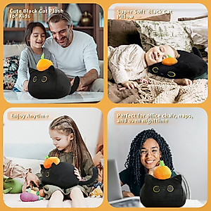 SteasMotai Black Cat Plush Toys Pillow,3D cat Shaped Stuffed Cute Animal Toy Pillow Cushion,Soft Kawaii Black cat Plush Doll cat Plush Toys Stuffed Animals Plush Toys (OE 21in Black)