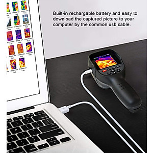 220 x 160 IR Resolution HTI Thermal Imager, Handheld 35200 Pixels Thermal Imaging Camera with 3.2" Color Display Screen(Battery Included)