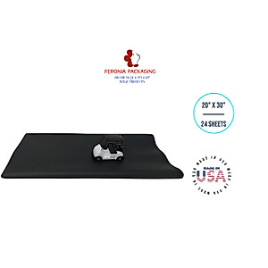 Black Tissue Paper Squares, Bulk 24 Sheets, Premium Gift Wrap and Art Supplies for Birthdays, Holidays, or Presents by Feronia packaging, Large 20 Inch x 30 Inch Made in USA