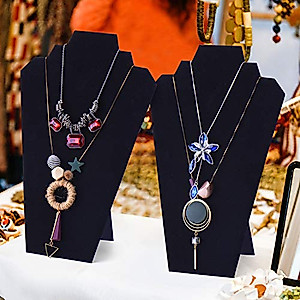 TWING Black Velvet Necklace Jewelry Display Organizer Stand 6pcs/pack, 12.5inches