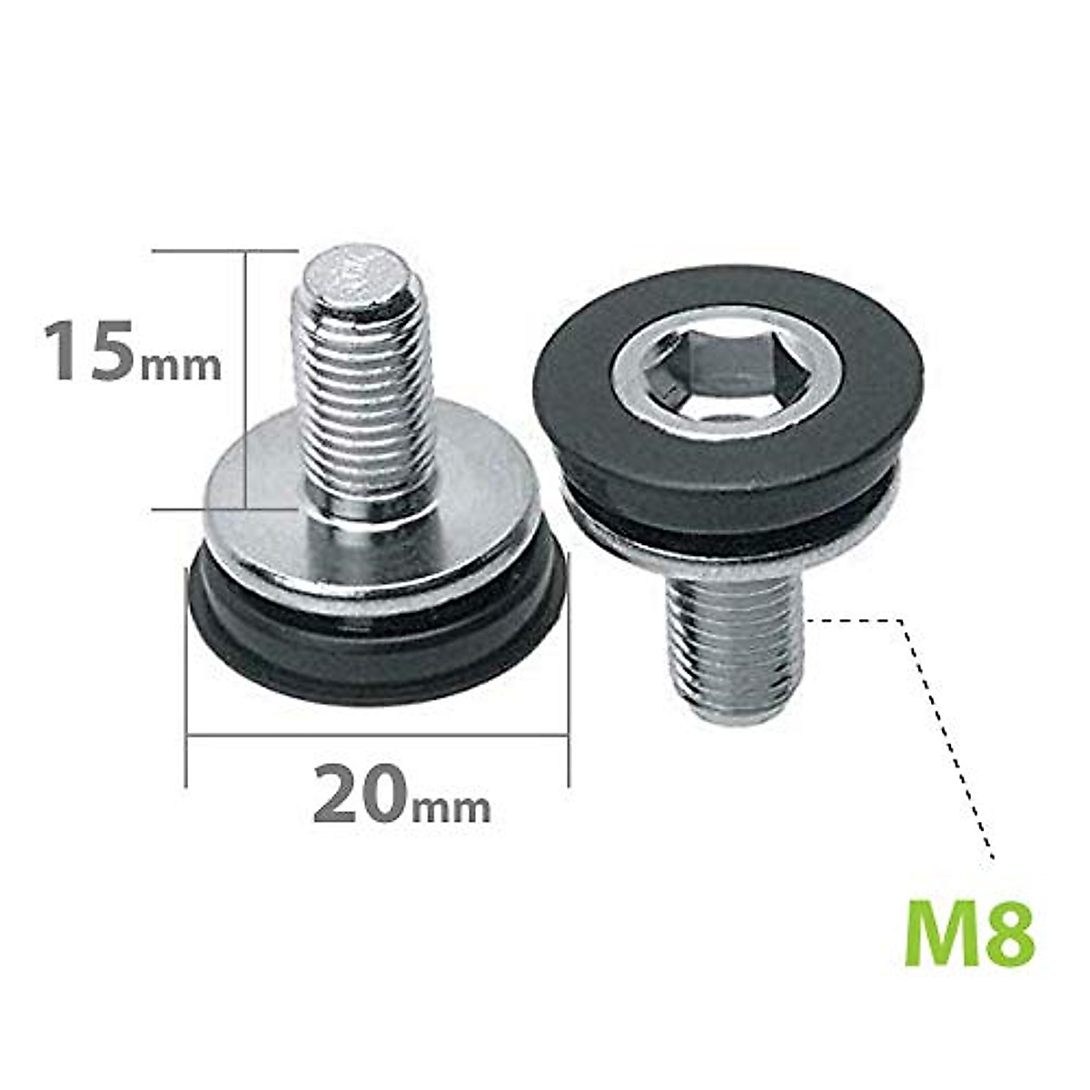 ONIPAX Bike Hex Crank Arm Bolts 8mm x 15mm Pack of 6