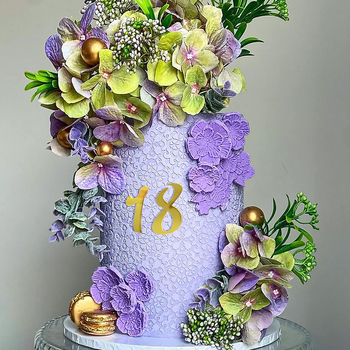 Acrylic Number Cake Topper DIY Cupcake Toppers with 0-9 Numbers Mirrored Gold Picks for Wedding Cake Decorations Happy Birthday Baby Shower Party Supplies (Number)