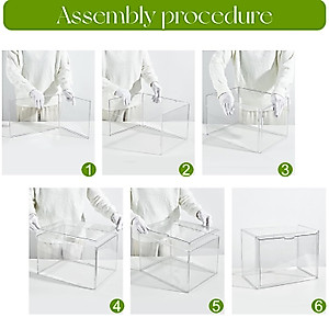 ZLLZUU Super Large Boot Storage Boxes Clear Stackable Storage Bins, XX-Large Shoe Box Organizers with Magnetic Lids, Big Acrylic Display Case an Adjustable Divider