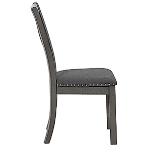 Signature Design by Ashley Myshanna Dining UPH Side Chair (2/CN), 20"W x 24"D x 38"H, Antique Gray