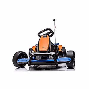 DAKOTT McLaren Electric Go Kart for Kids Ages 6-12, Up to 154 lbs, 24V 4-Wheel Electric Go Cart, 5-9 MPH Speed W/Drift Function, Orange, Large