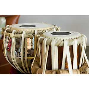 MAHARAJA Basic Tabla Set, Student Tabla Set, Steel Bayan, Dayan, Hammer, Cushions & Cover - Perfect Tablas for Students and Beginners on Budget, Tabla Drums, Indian Hand Drums (PDI-IB)