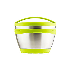 Kid Basix Safe Bowl, Reusable Stainless Steel Lunchbox Container for Adults, Thermos for Hot & Cold Food Storage, Dishwasher Safe, 16oz Lime (Color may vary)