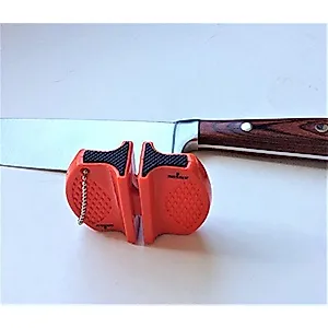 SiliSlick Ceramic Knife Sharpener - Professional Grade Sharpening Tool with 2 Stage Coarse, Medium, and Fine Grinding for Straight and Serrated Knives