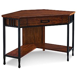 Leick Home SINCE 1910 11230 Iron craft Corner Computer/Writing Desk, Brownbronze