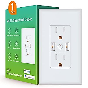 GHome Smart WO2-1 Smart Wall Outlet, White