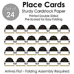 Big Dot of Happiness New Year’s Eve - Gold - New Years Eve Party Tent Buffet Card - Table Setting Name Place Cards - Set of 24