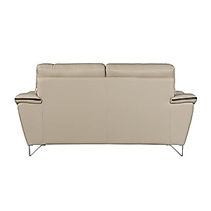 Blackjack Furniture Bailey Leather Match Upholstered Living Room Loveseat, Beige
