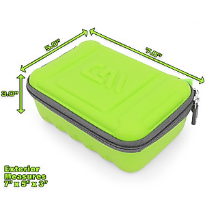 CASEMATIX Green Clipper Blade Holder for 12 Blades - Protective Clipper Blade Storage Case with Barber Blade Holder Foam and Hard Shell Impact-Resistant Outer, Case Only