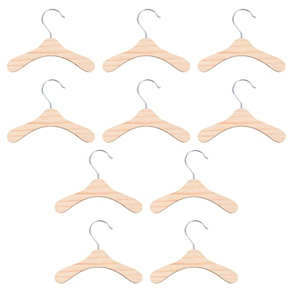 Mipcase 20 pcs Adorable for Non Finish Puppy Hook Dollhouse Cute Wooden Small Organizing Premium Hangers| Non- Smooth Creative Clothing Supplies Sturdy Pants Space Hanger Color Doll