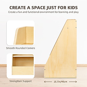 OOOK Montessori Bookshelf and Toy Organizer, Kids Bookshelf with Spacious Storage and Big Display Bookshelf, Nursery Book Shelves for Kids Rooms Ideal for Child Growth