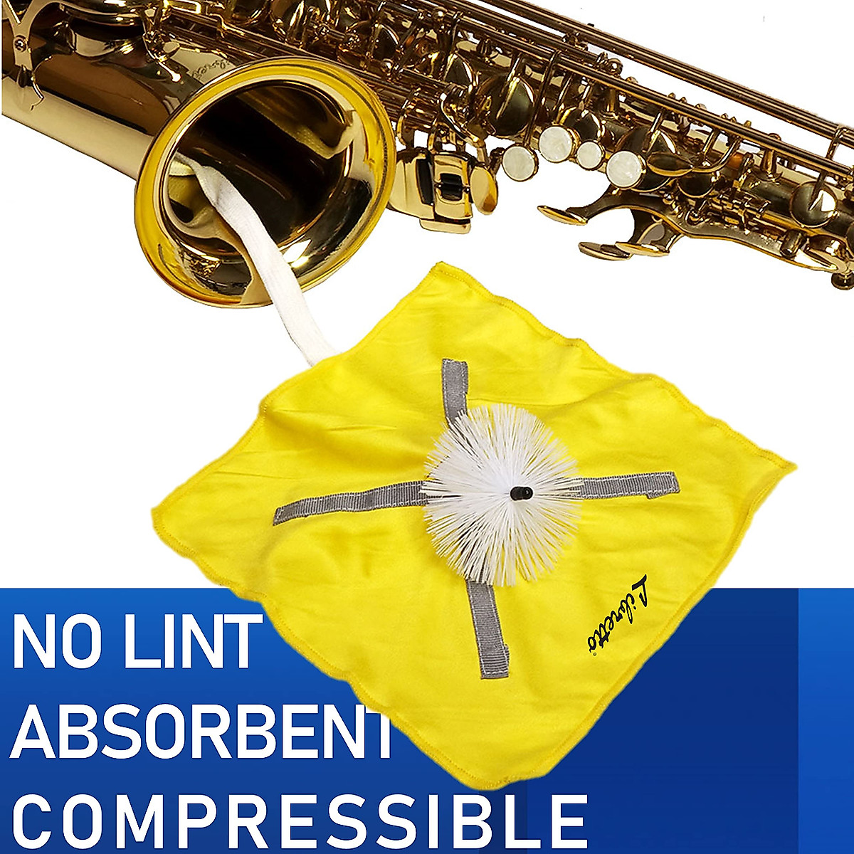 Libretto Alto Saxophone Swab, 100% Lint Free Micro-Fiber, Absorbent & Compressible, Premium & Cost-Effective, Great to Extend the Life of Sax!