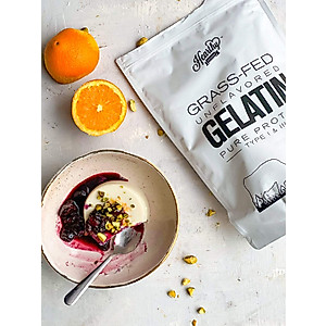 Hearthy Foods Beef Gelatin Powder Unflavored Gelatin Powder for Women and Men | Keto and Paleo Friendly Pure Protein Type 1 & 3, Grass-Fed Halal Certified, Non-GMO, Kosher Gelatin | 16 oz. 454g