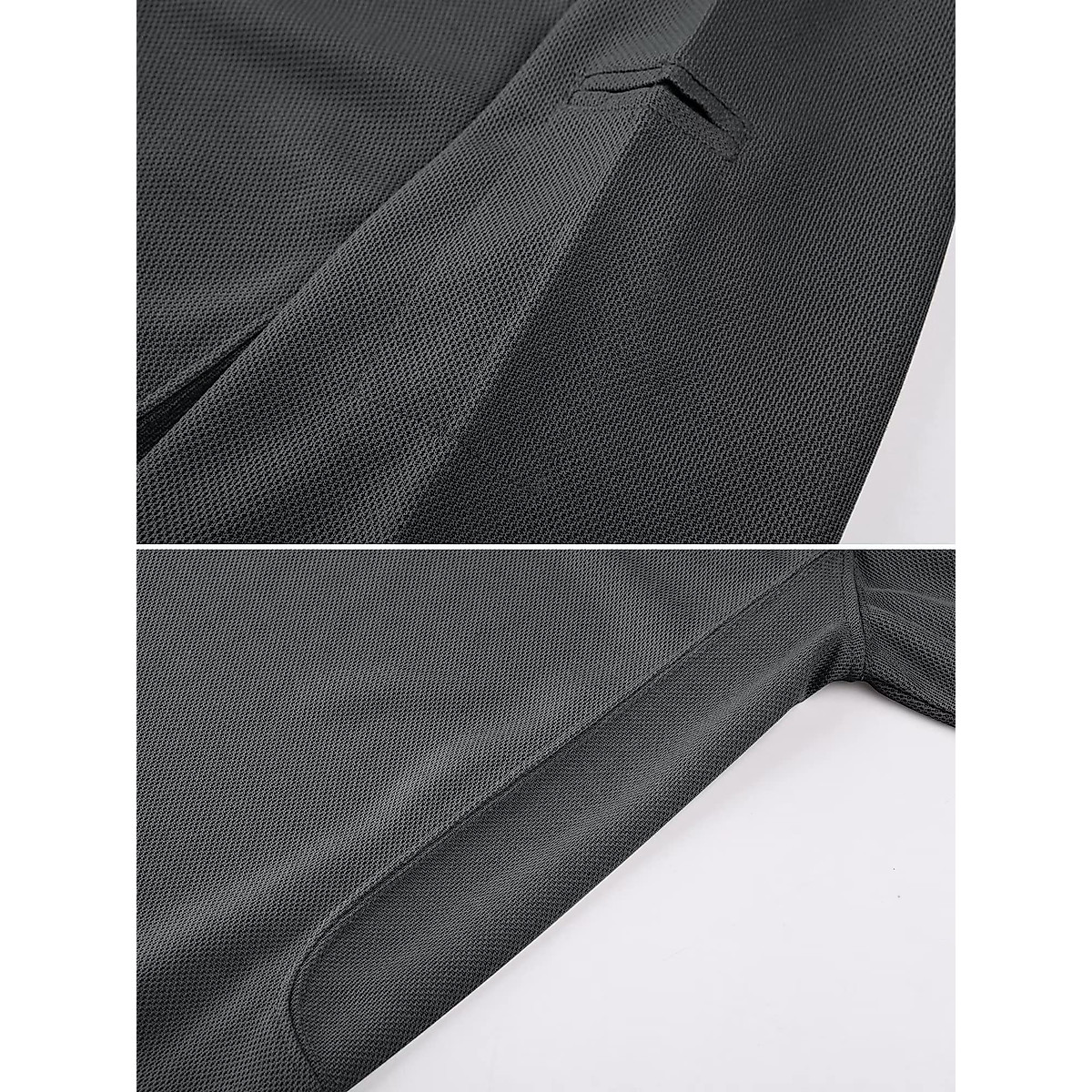 MAGCOMSEN Men's Tactical Shirts Light Golf Shirts Fishing Shirts Pique Polo Shirts Short Sleeve Grey M