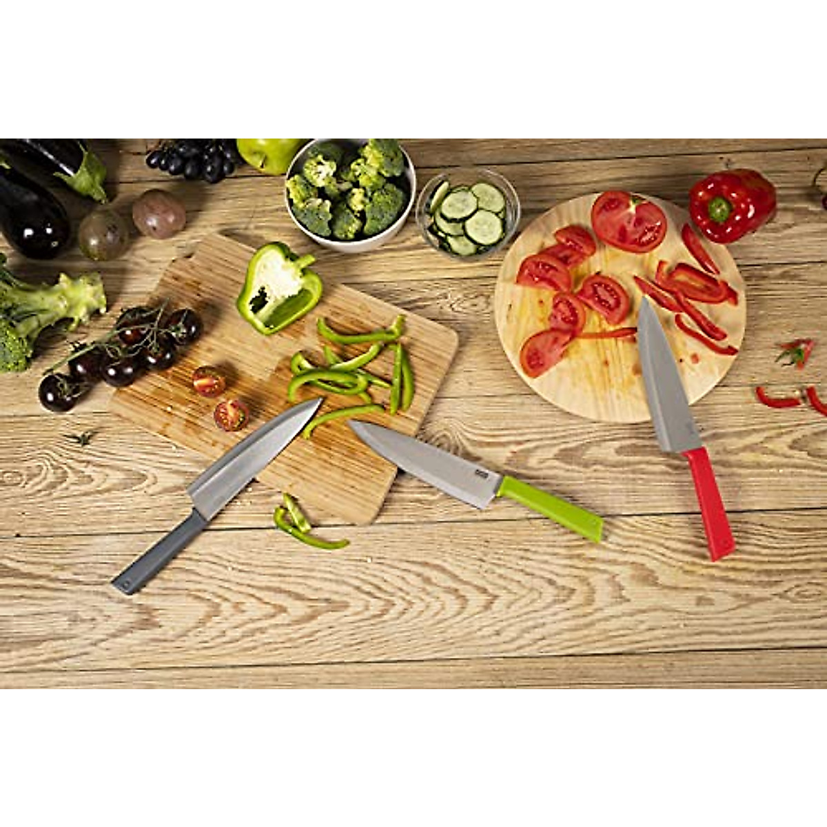 KUHN RIKON Colori+ Classic Chef's Knife with Safety Sheath, 30 cm, Green